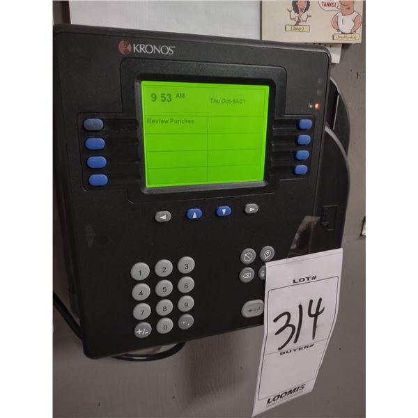 KRONOS EMPLOYEE TIME CARD MACHINE TERMINAL BADGE SYSTEM, W/ EXPANDABLE MENU