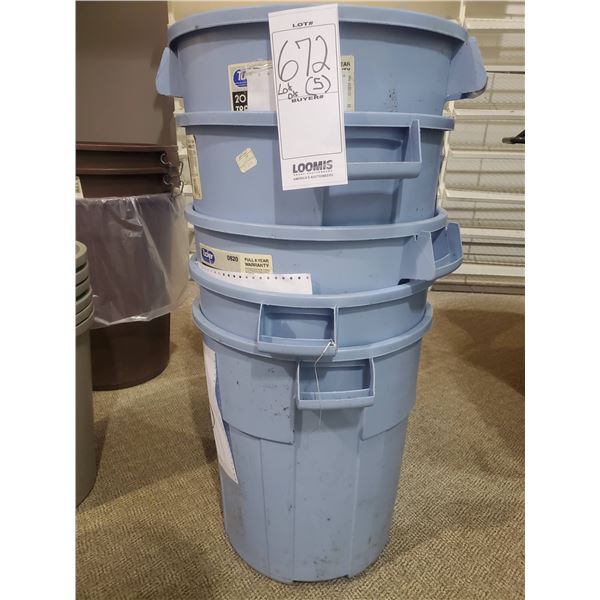 TUCKER 20 GAL TRASH CONTAINERS (X5)
