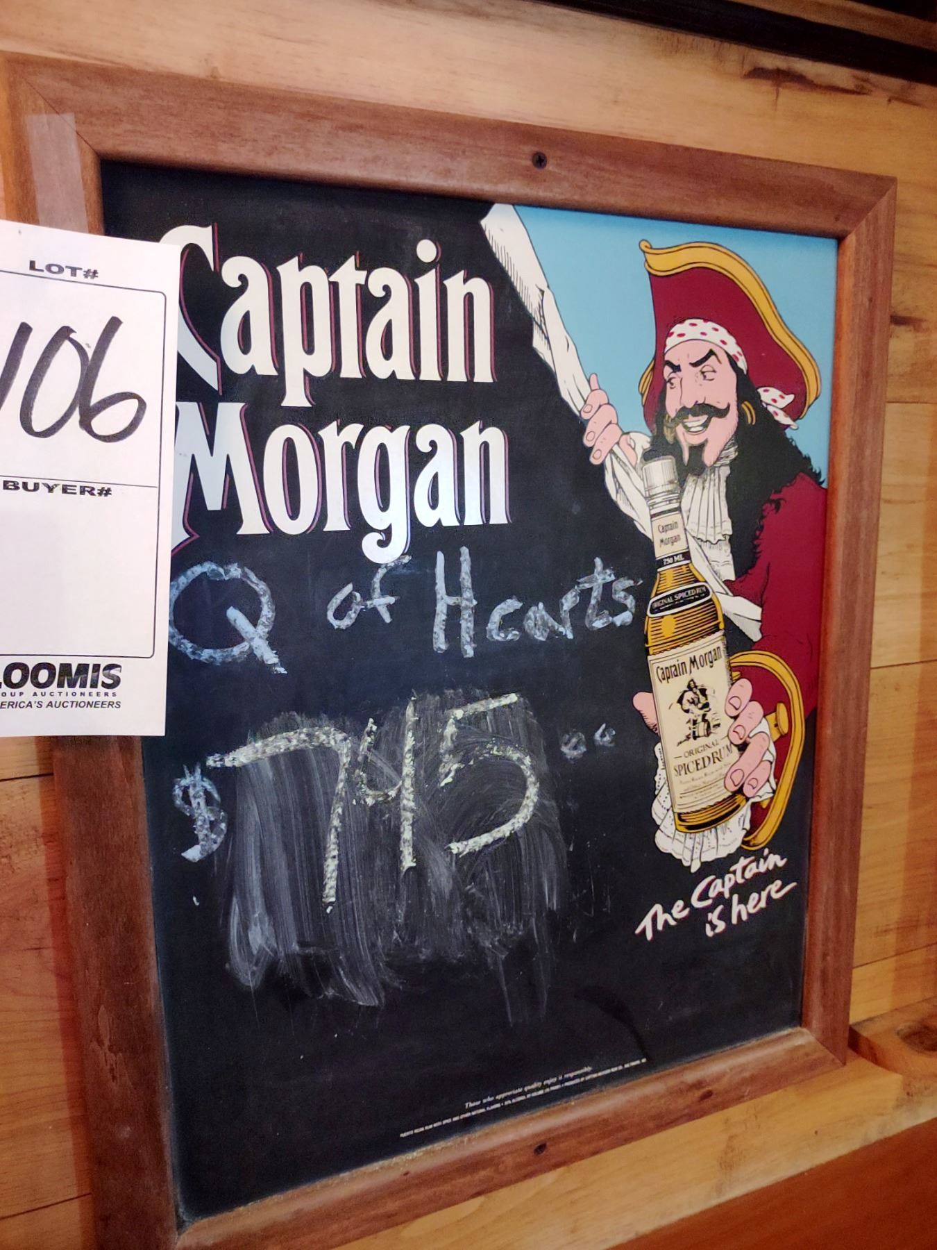 CAPTAIN MORGAN CHALK BOARD SIGN, WOOD 23"H X 19.5"W