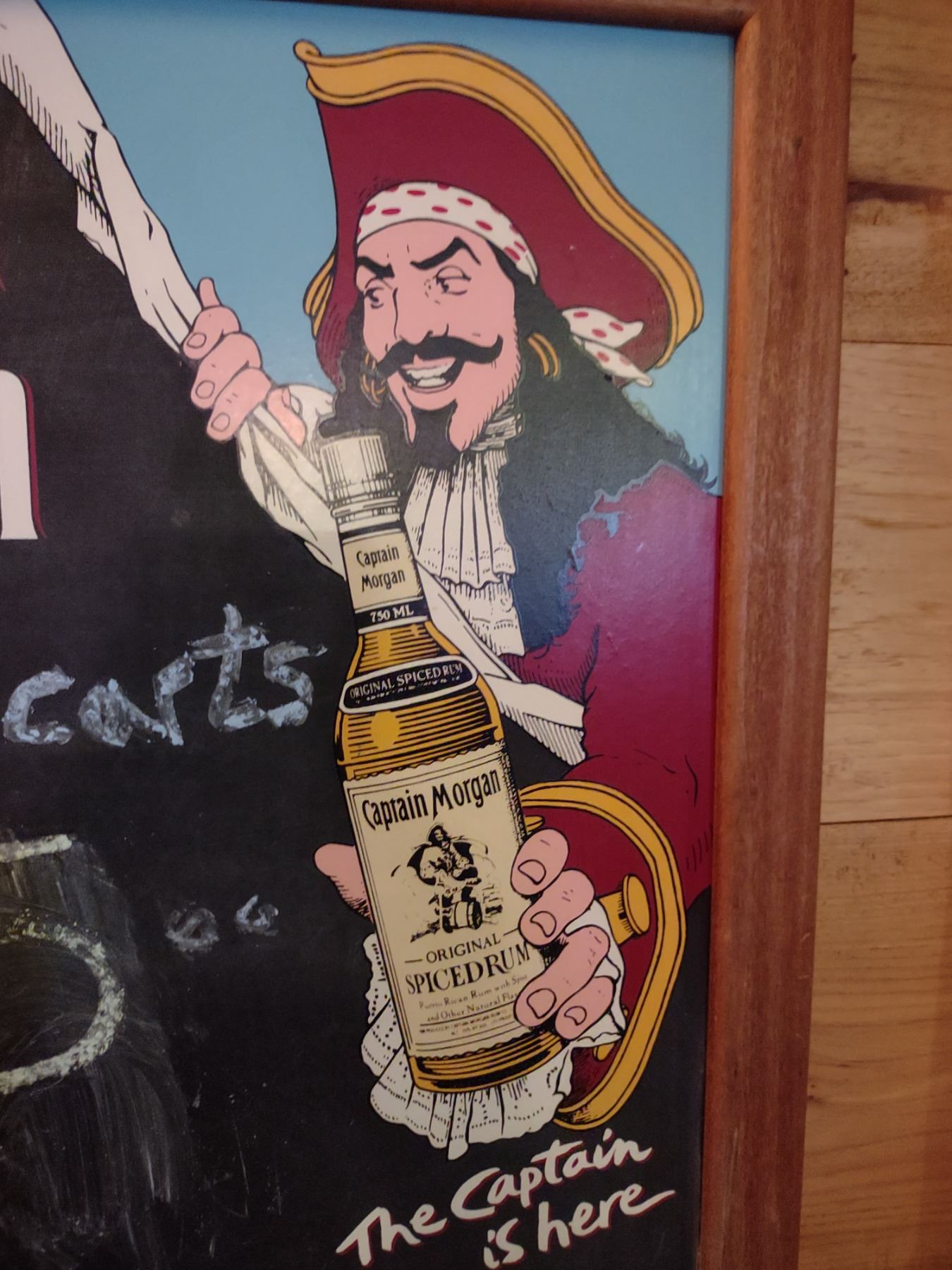 CAPTAIN MORGAN CHALK BOARD SIGN, WOOD 23"H X 19.5"W