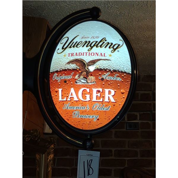 YUENGLING LAGER ROTATING LIGHT UP GLOBE SIGN