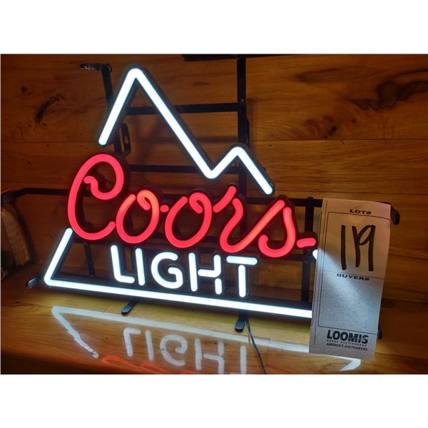 COORS LIGHT NEON SIGN, 25"W X 16.5"W