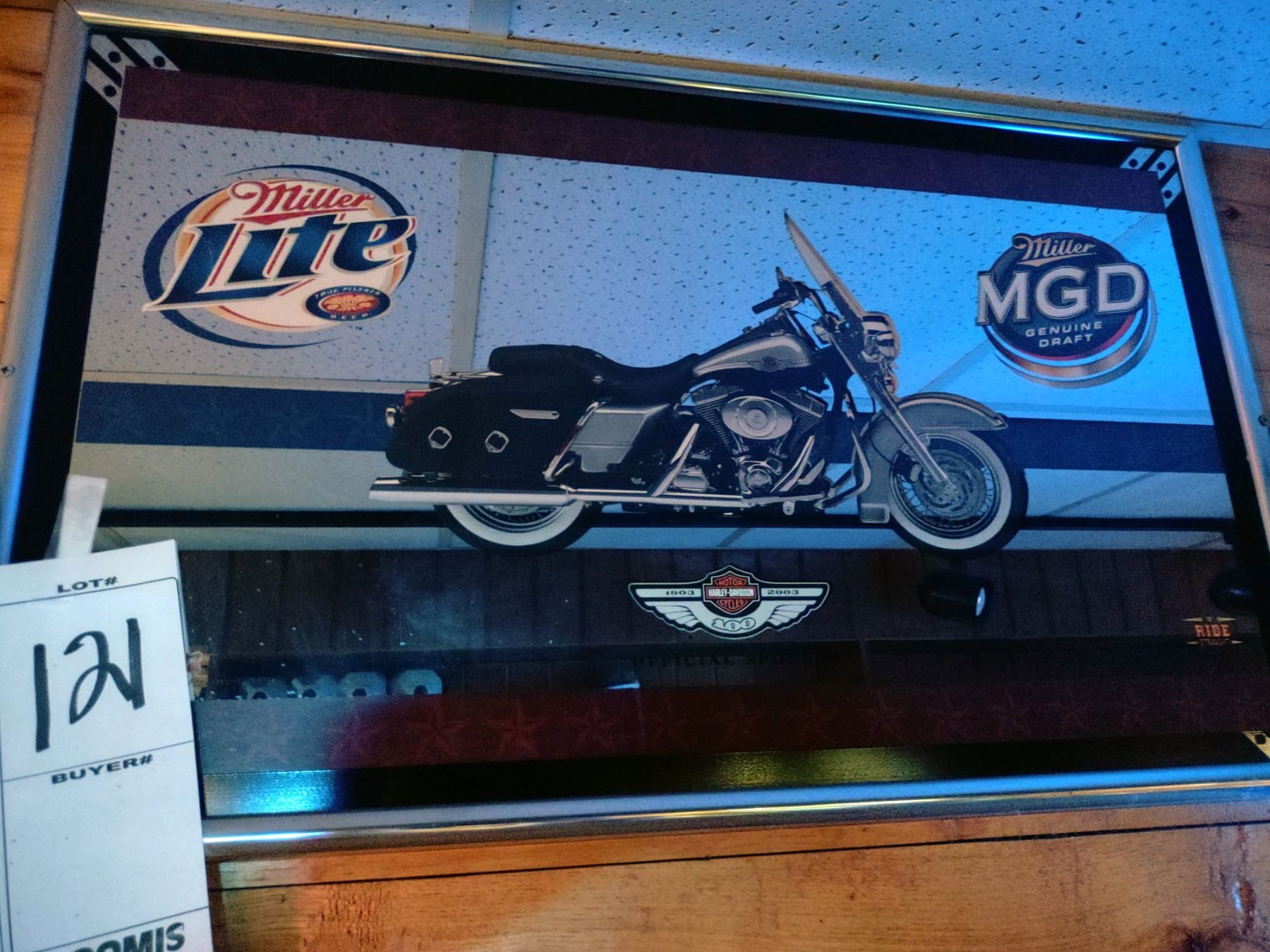 MILLER LITE, MGD, HARLEY DAVIDSON BAR MIRROR