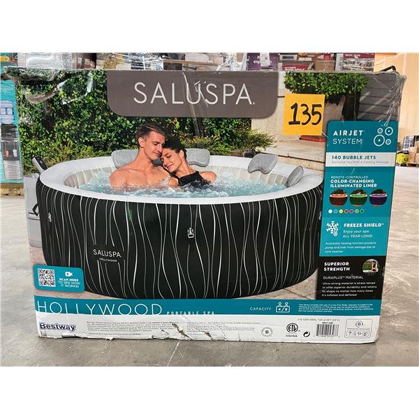 SaluSpa Hollywood AirJet Inflatable Hot Tub Spa with Color-Changing LED ...