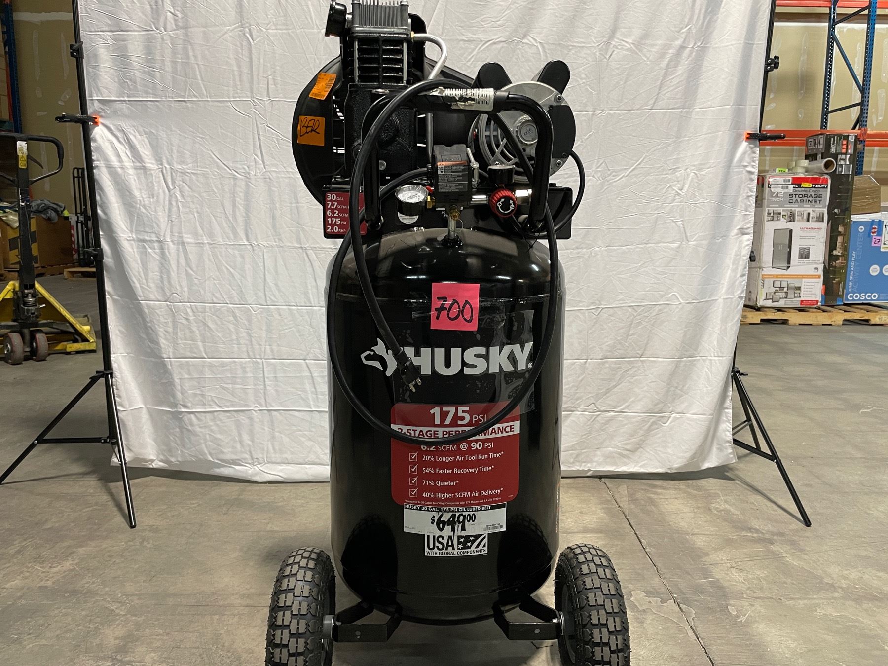 30 Gal. 175 PSI. Portable Vertical Electric Air Compressor