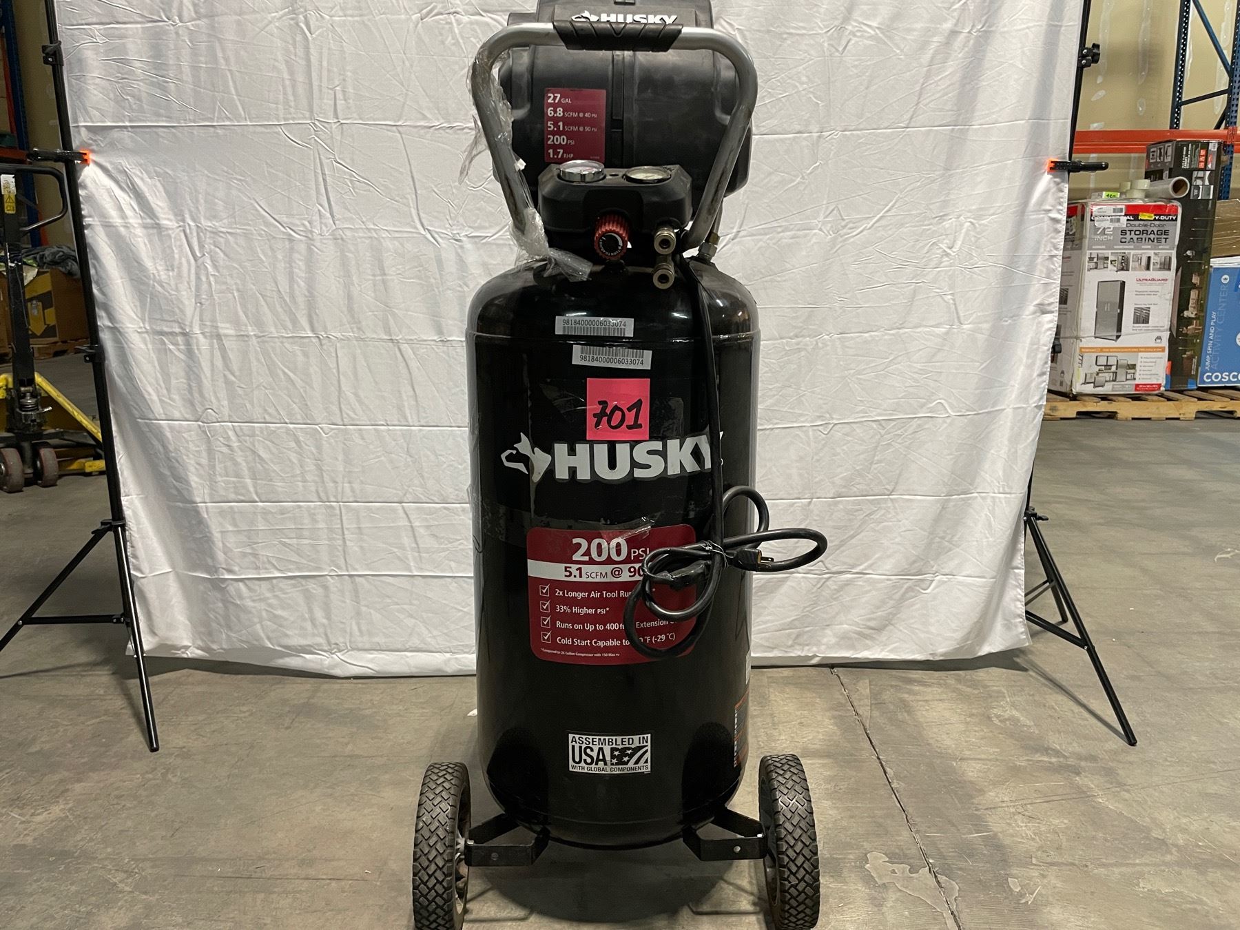 27 Gal. 200 PSI. ortable Vertical Electric Air Compressor