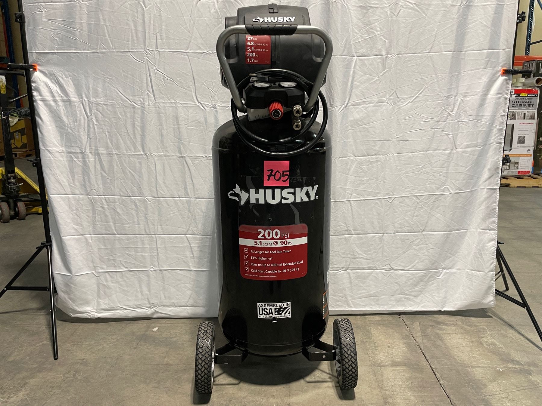 27 Gal. 200 PSI. ortable Vertical Electric Air Compressor