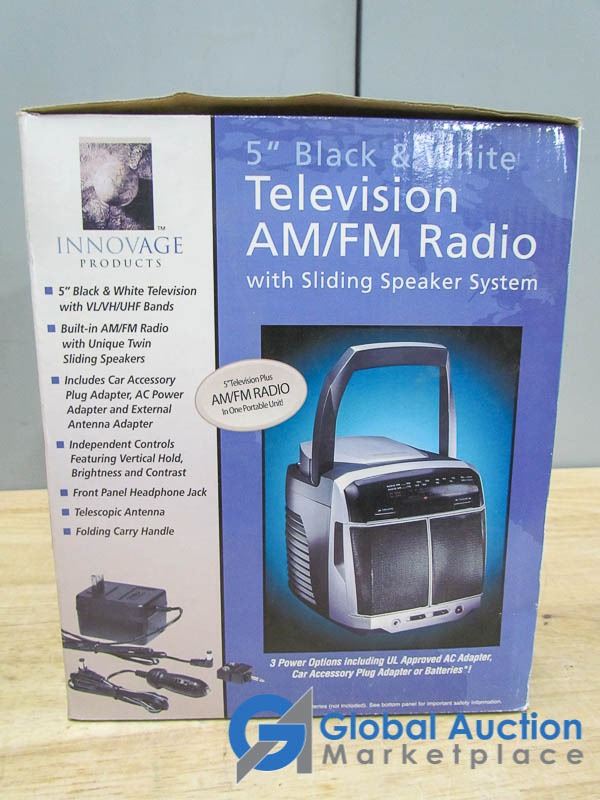 5" Black & White Television AM/FM Radio