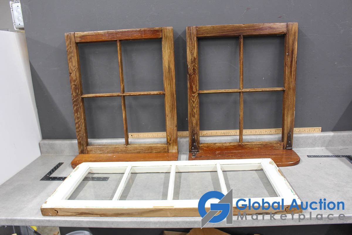 (3) Vintage Wooden Window Frames