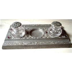 Inkwell worked by hands in Tin and Crystal #2215310