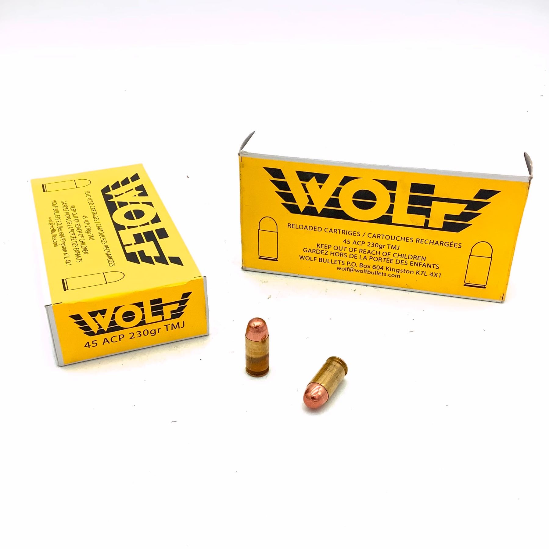 Wolf 45 ACP 230 Grain TMJ Ammunition, 100 Rounds