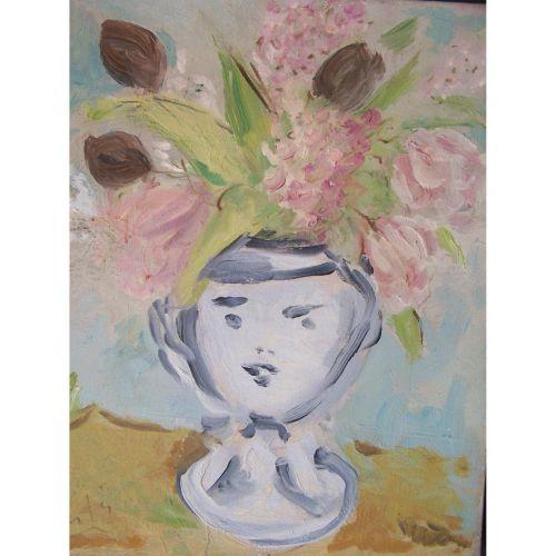 MARCEL VERTES Oil Painting French Art Flowers