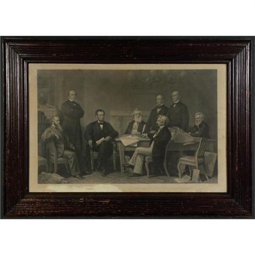 ANTIQUE STEEL ENGRAVING LINCOLN EMANCIPATION
