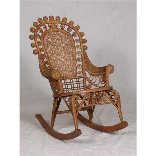 ELABORATE ANTIQUE WICKER ROCKING CHAIR