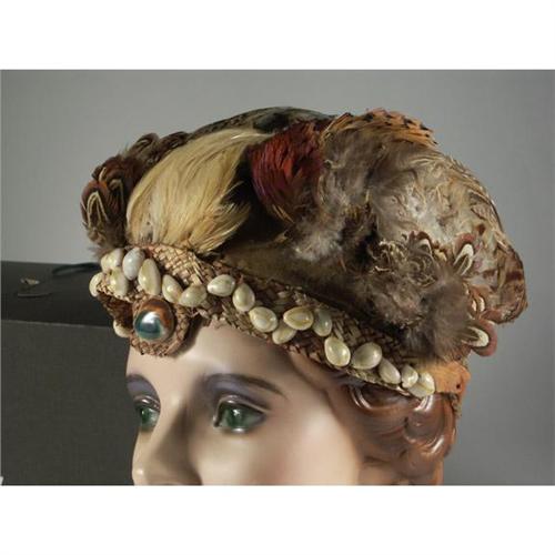 HANDMADE VINTAGE HEADDRESS PHEASANT FEATHERS