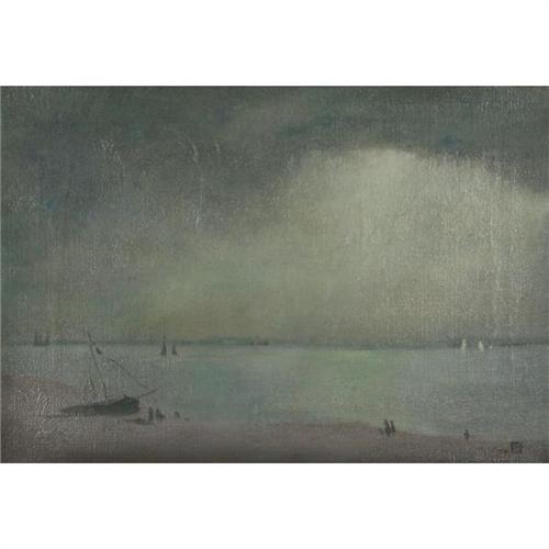 OIL PAINTING LEON DABO ''RAIN CLOUDS'' TONALIST