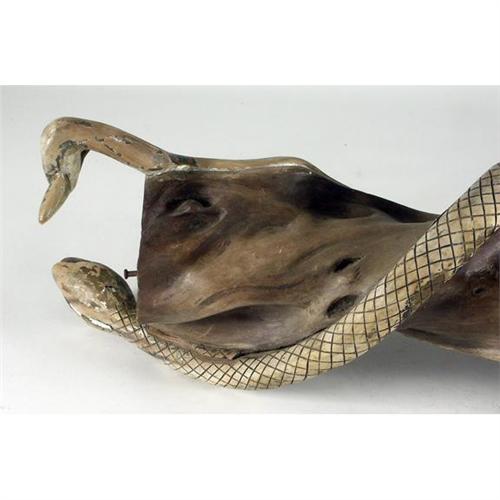 FOLK ART PRIMITIVE SNAKE CARVING