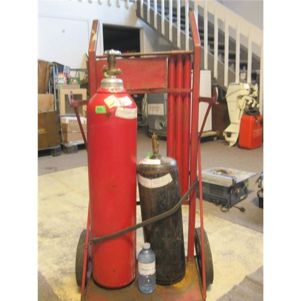 Oxygen//Acetylene Bottles with cart