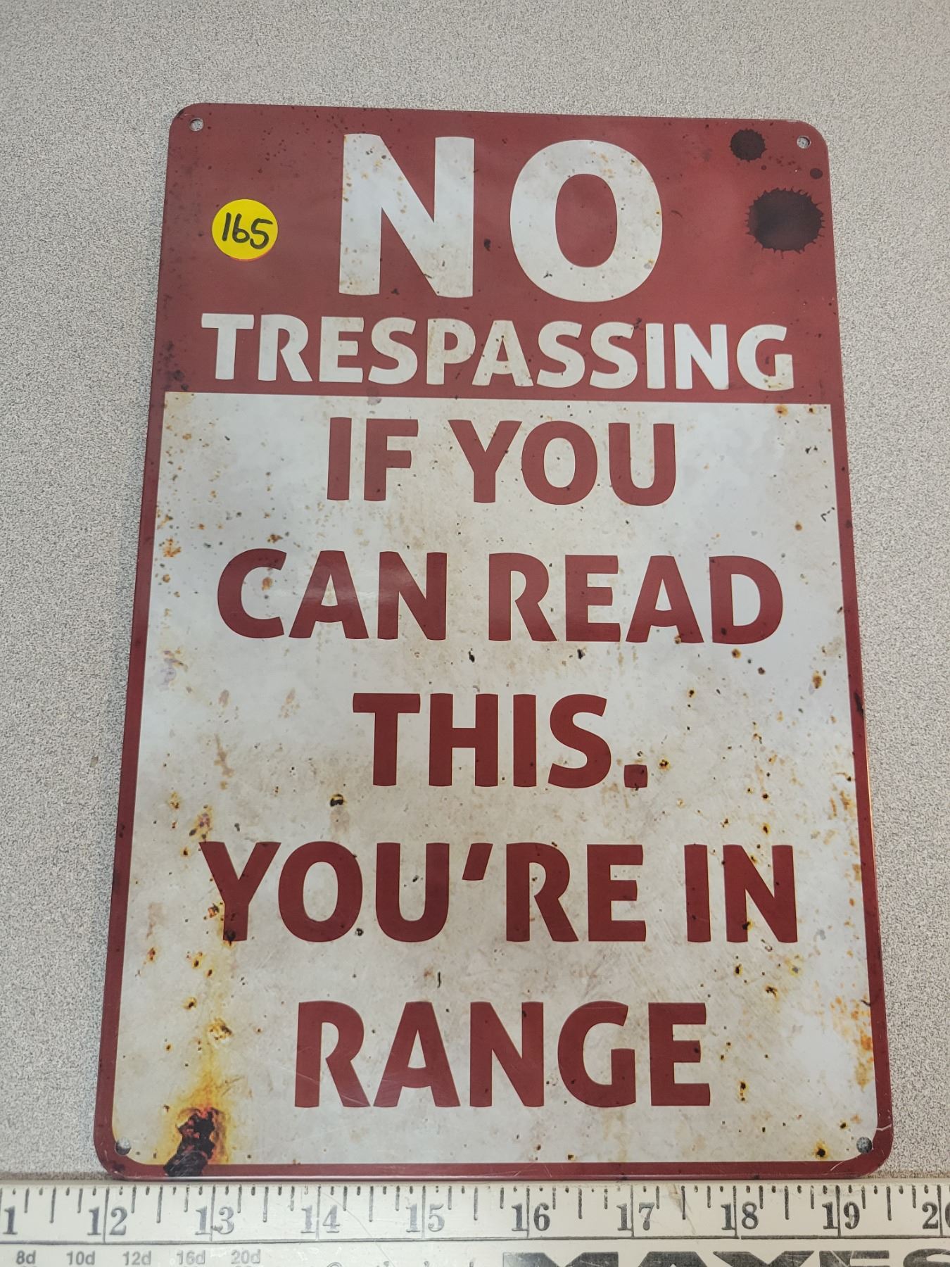 12" X 8" repro tin sign