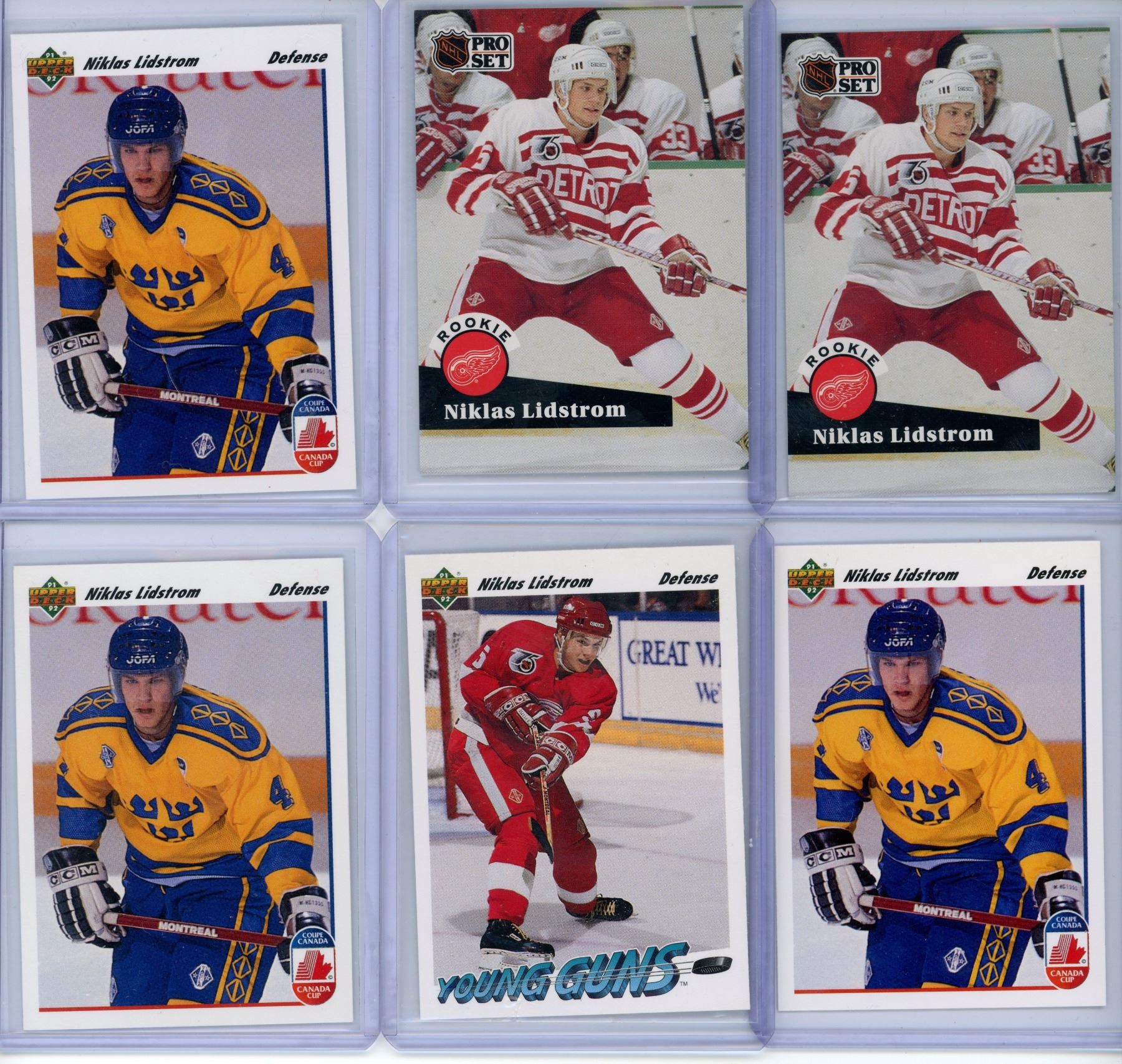Lot of 6 Niklas Lidstrom Rookie Cards All Mint - Schmalz Auctions