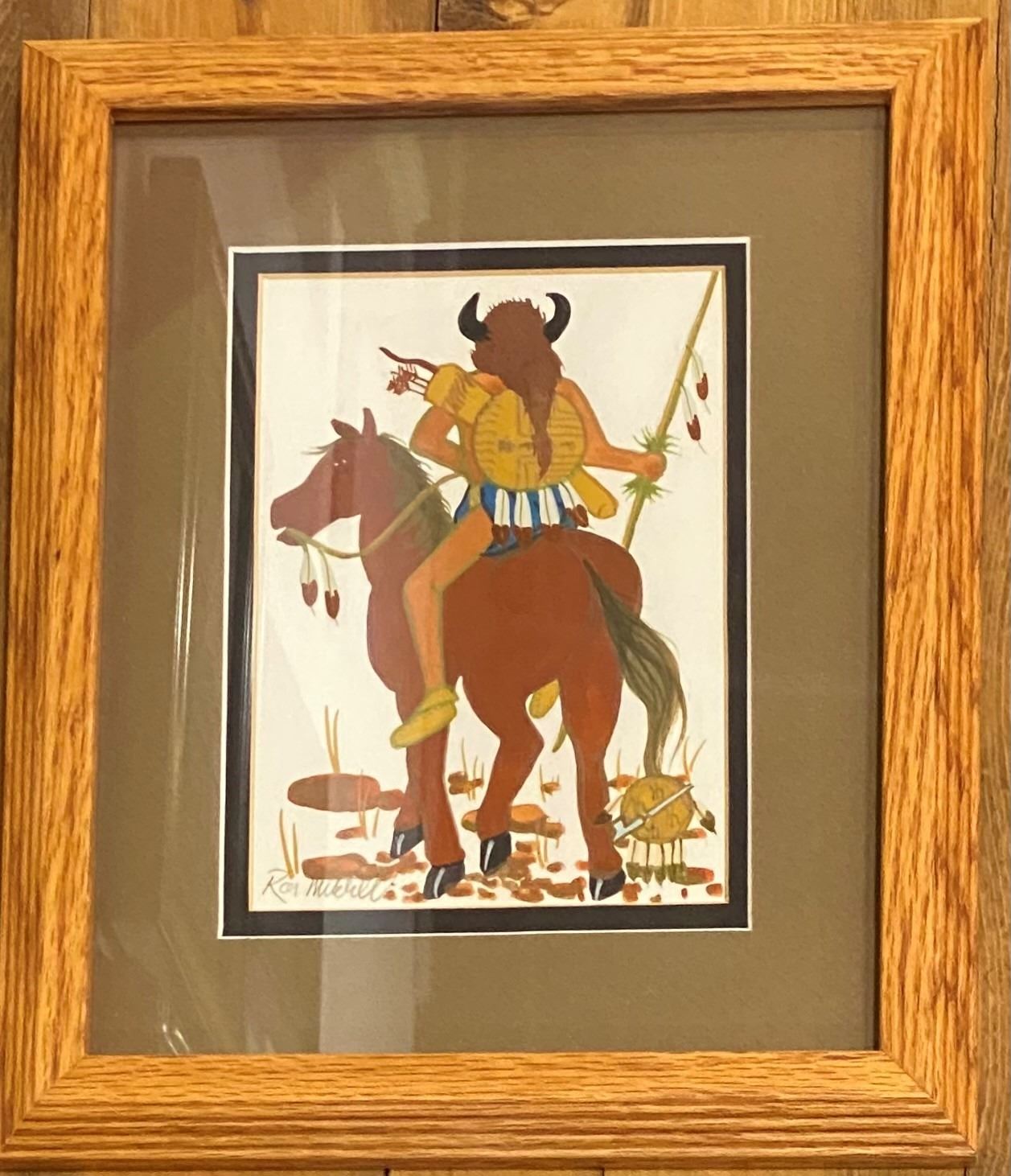 Original Gouache Painting by Cherokee Artist Ron Mitchell