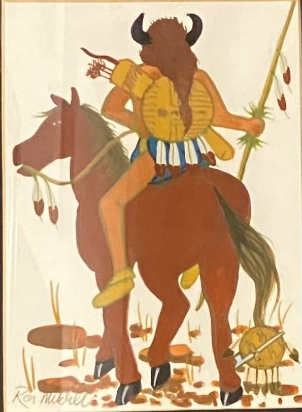Original Gouache Painting by Cherokee Artist Ron Mitchell