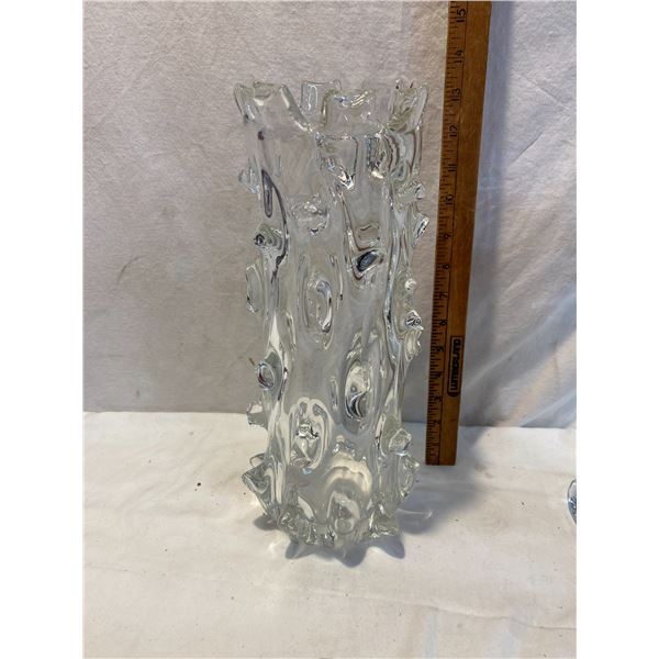 Large Clear Glass Thorn Vase