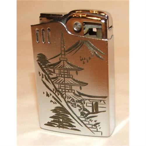 Vintage Blue Bird Music Lighter - Etched Pagoda#2251560