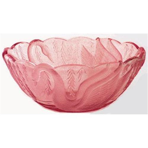 Three Swans Pink Art Glass Centerpiece Bowl #2250145