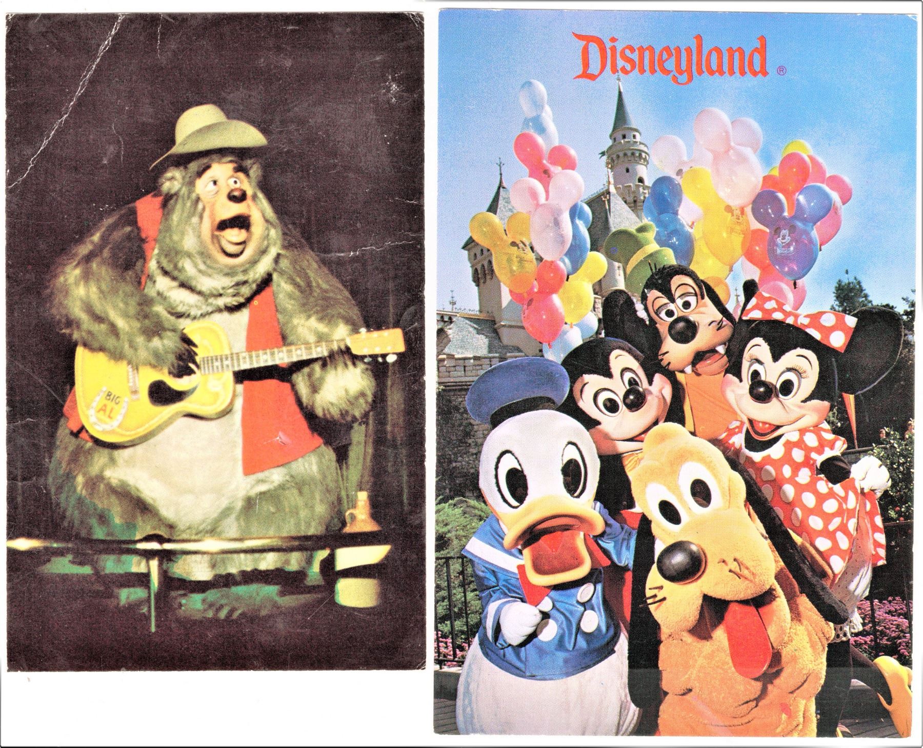 FIVE Vintage Disney Postcards