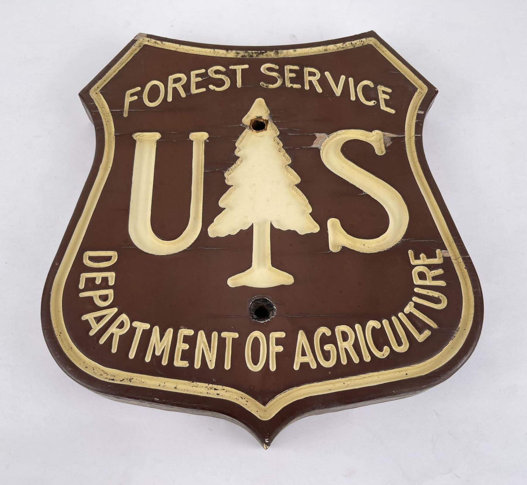 Original US Forest Service Wood Shield Sign