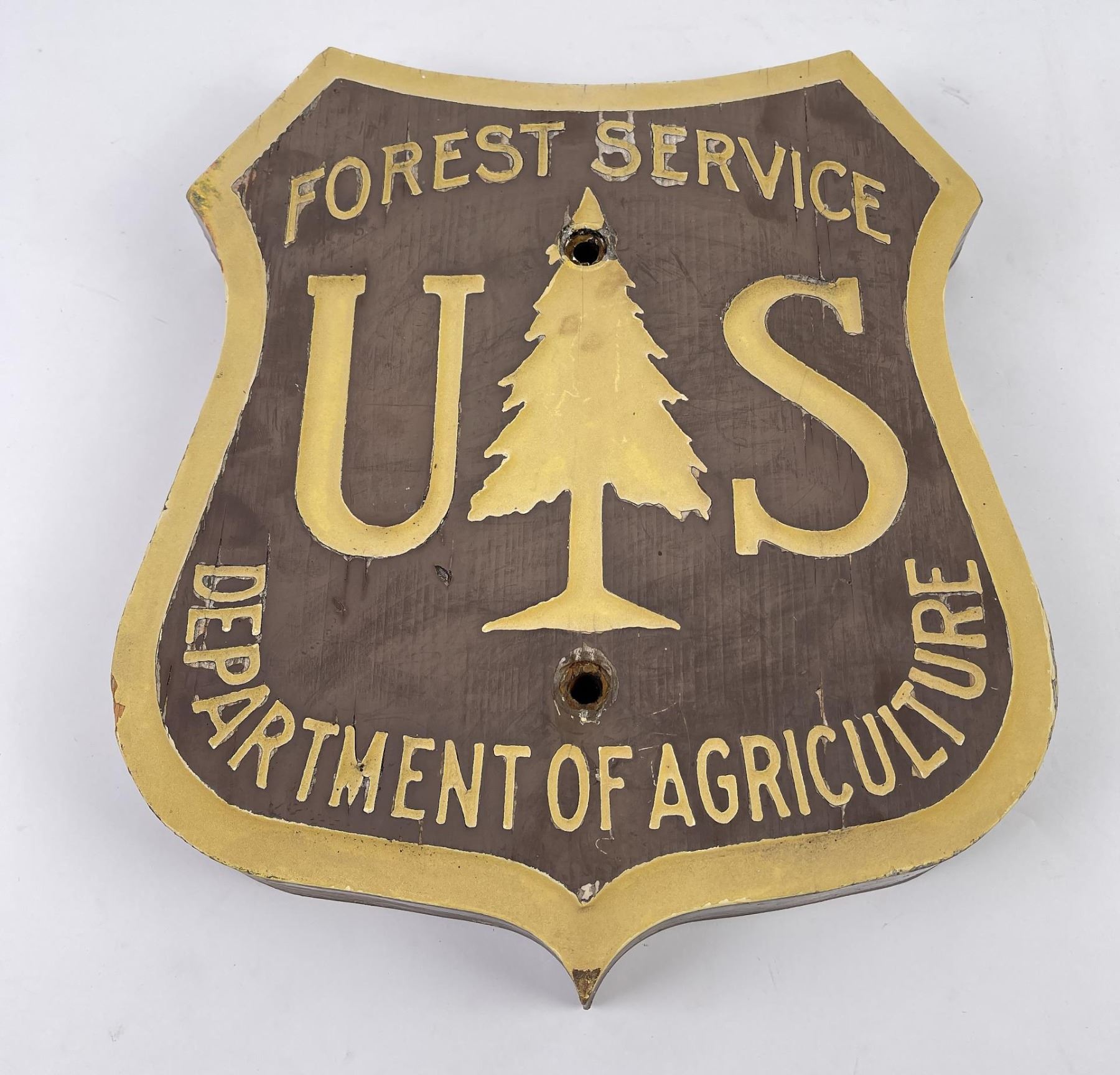Original US Forest Service Wood Shield Sign