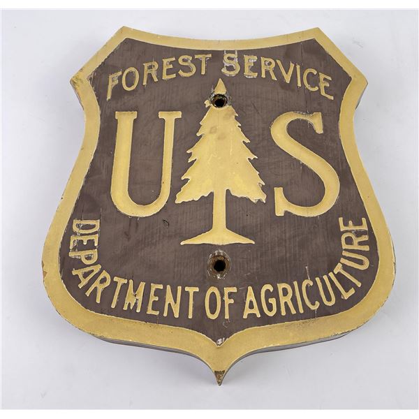 Original US Forest Service Wood Shield Sign