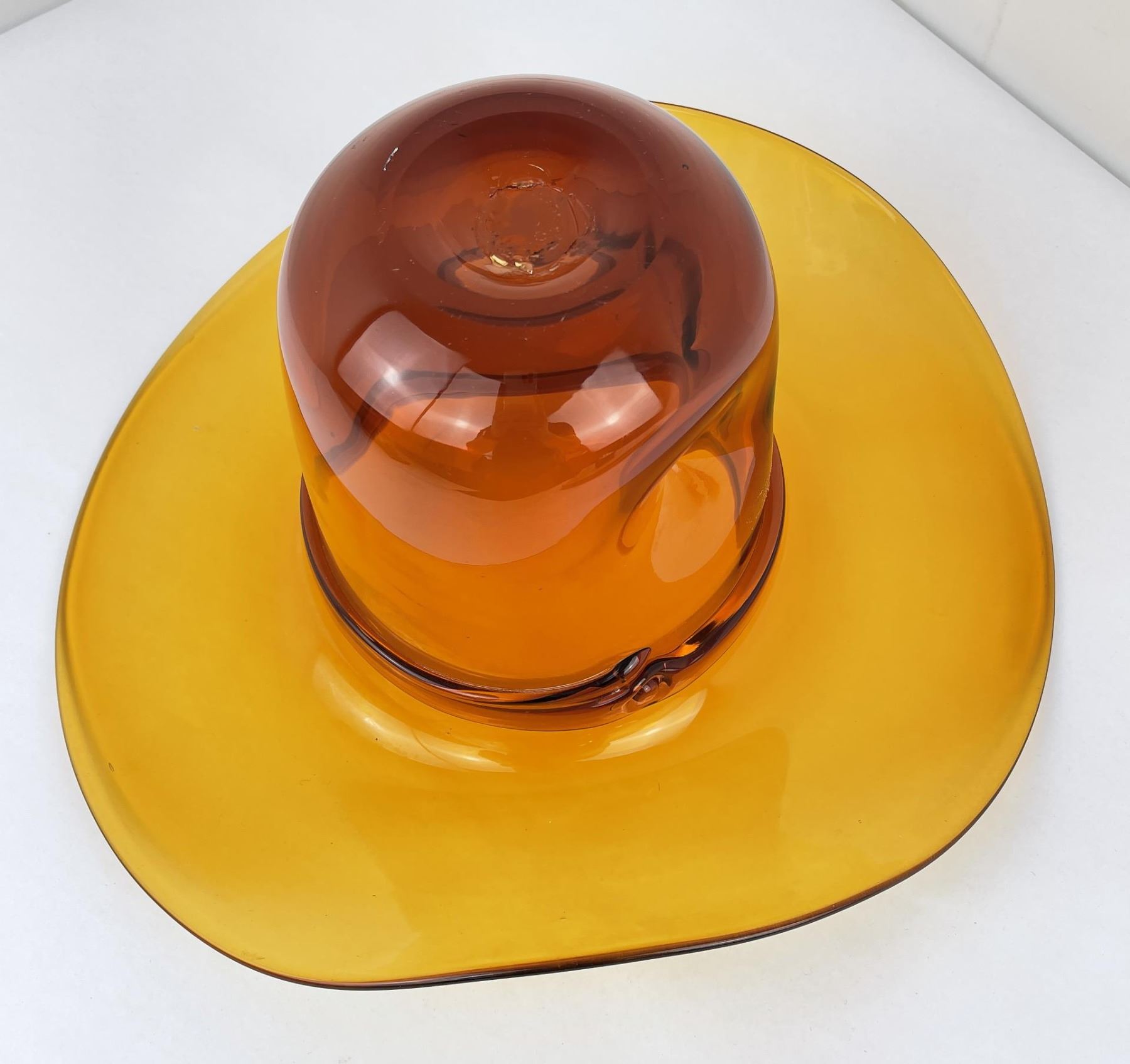 Blenko Glass Cowboy Hat Bowl