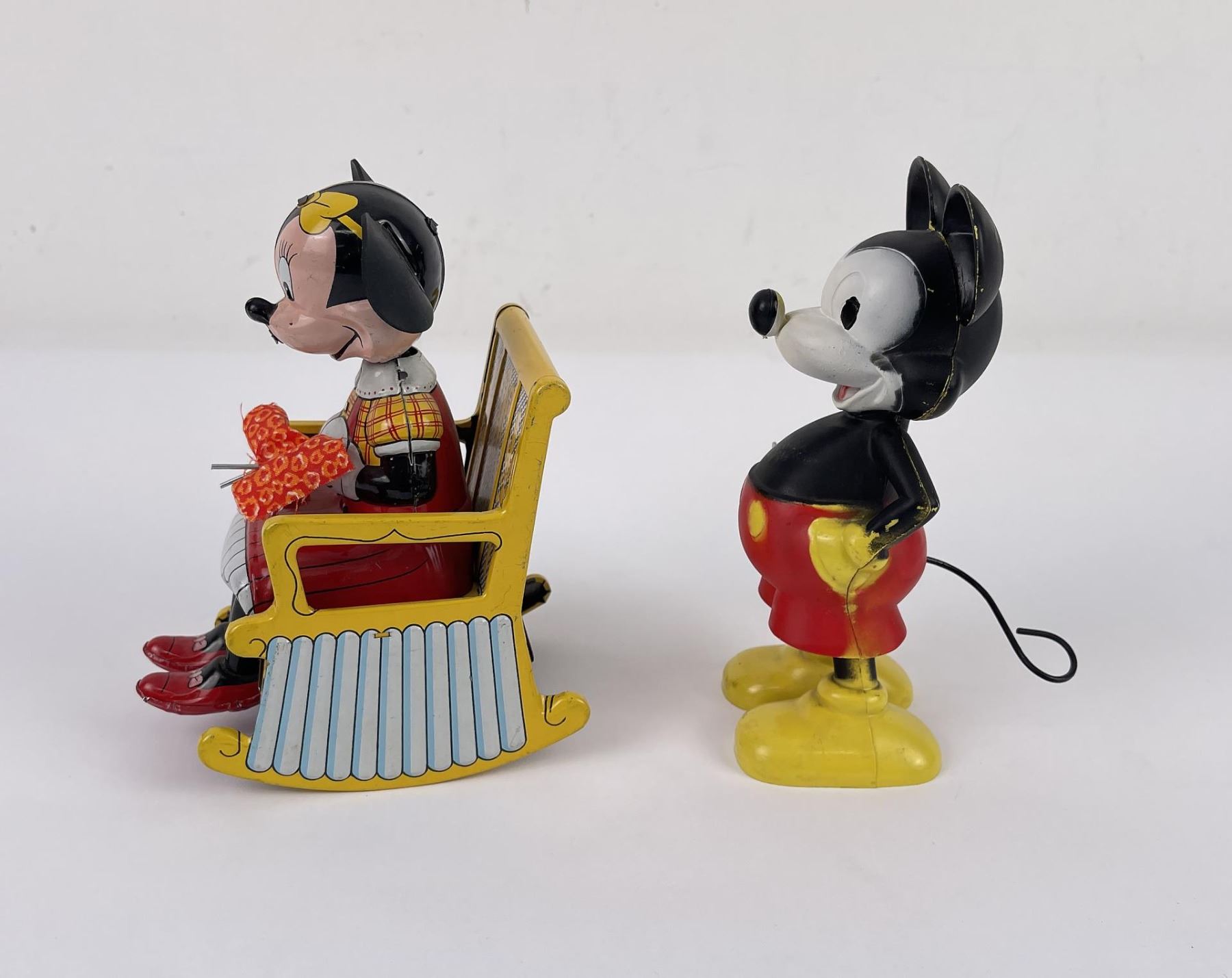 Pair of Minnie Mickey Mouse Wind Up Toys Marx