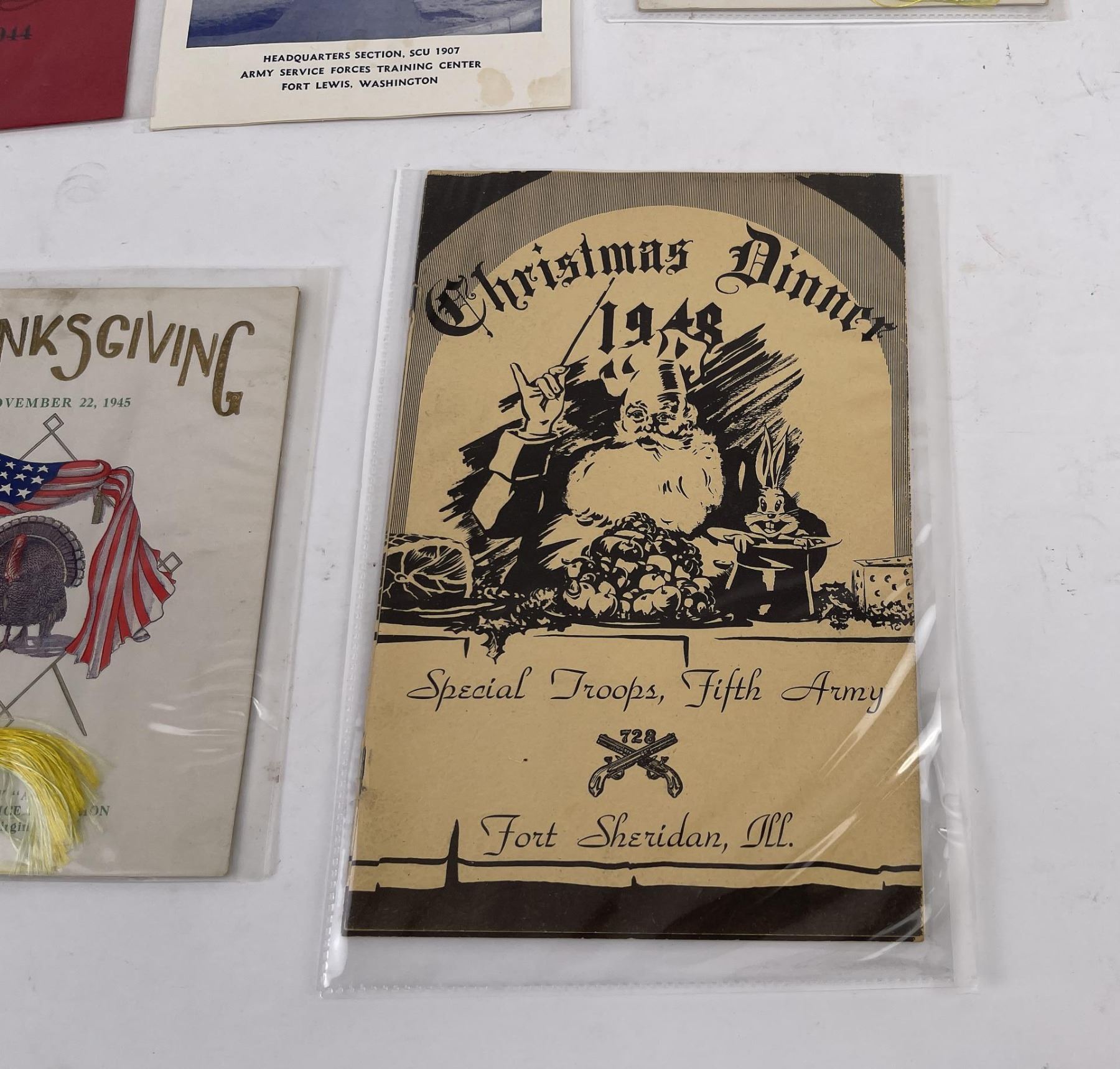 WW2 US Army MP Police Christmas Menus