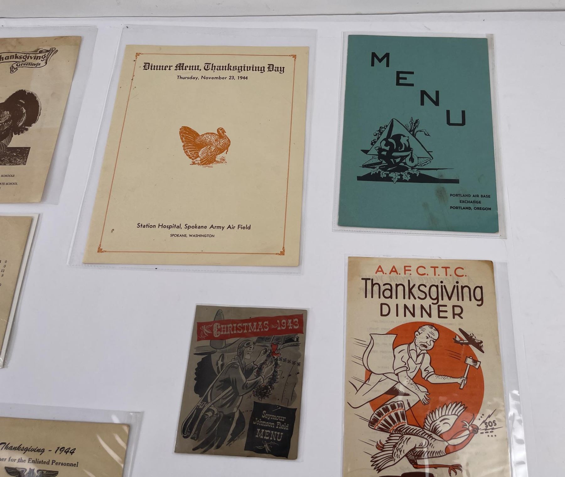 WW2 US Army Air Corps Menus Thanksgiving