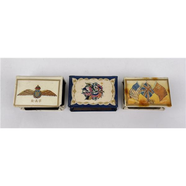 3 WW1 WW2 RAF Celluloid Match Box Covers
