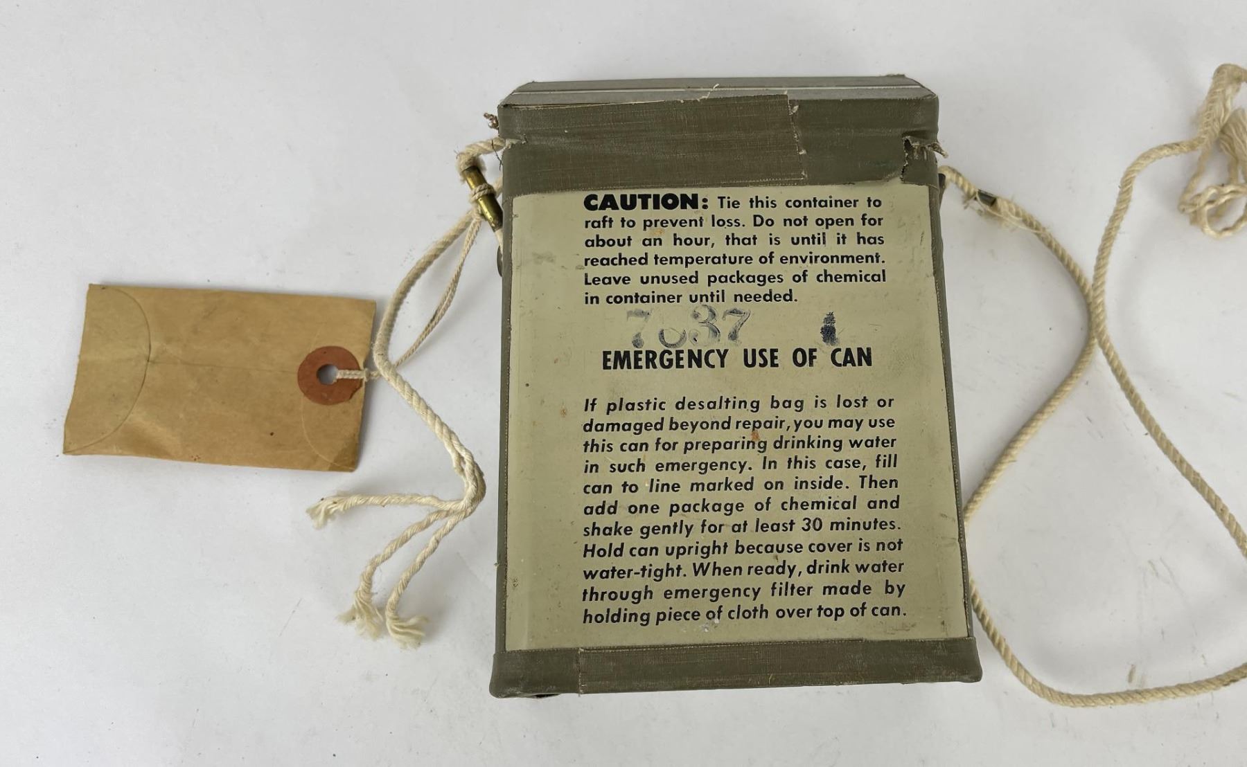 WW2 Life Raft Drinking Water Kit