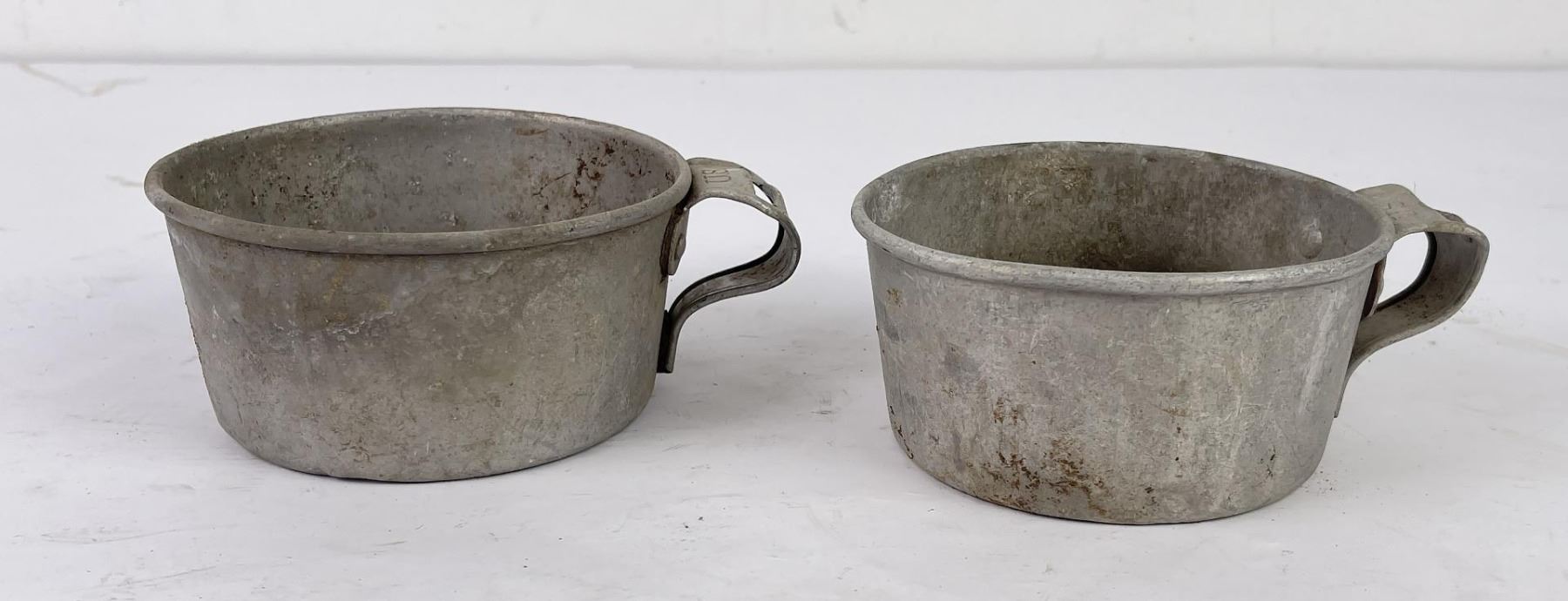 Pair of Pre WW1 Aluminum Mess Kit Cups
