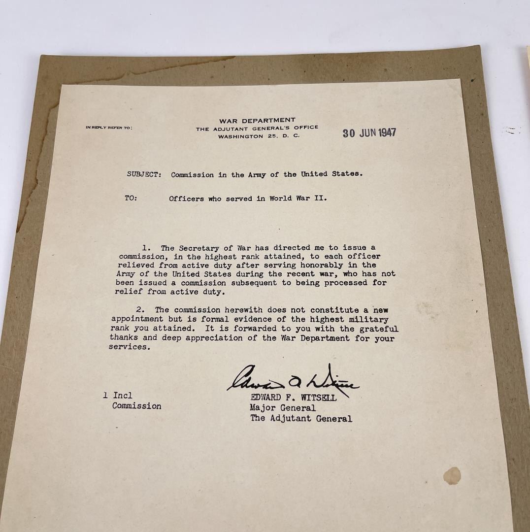 WW2 US Army Promotion Document