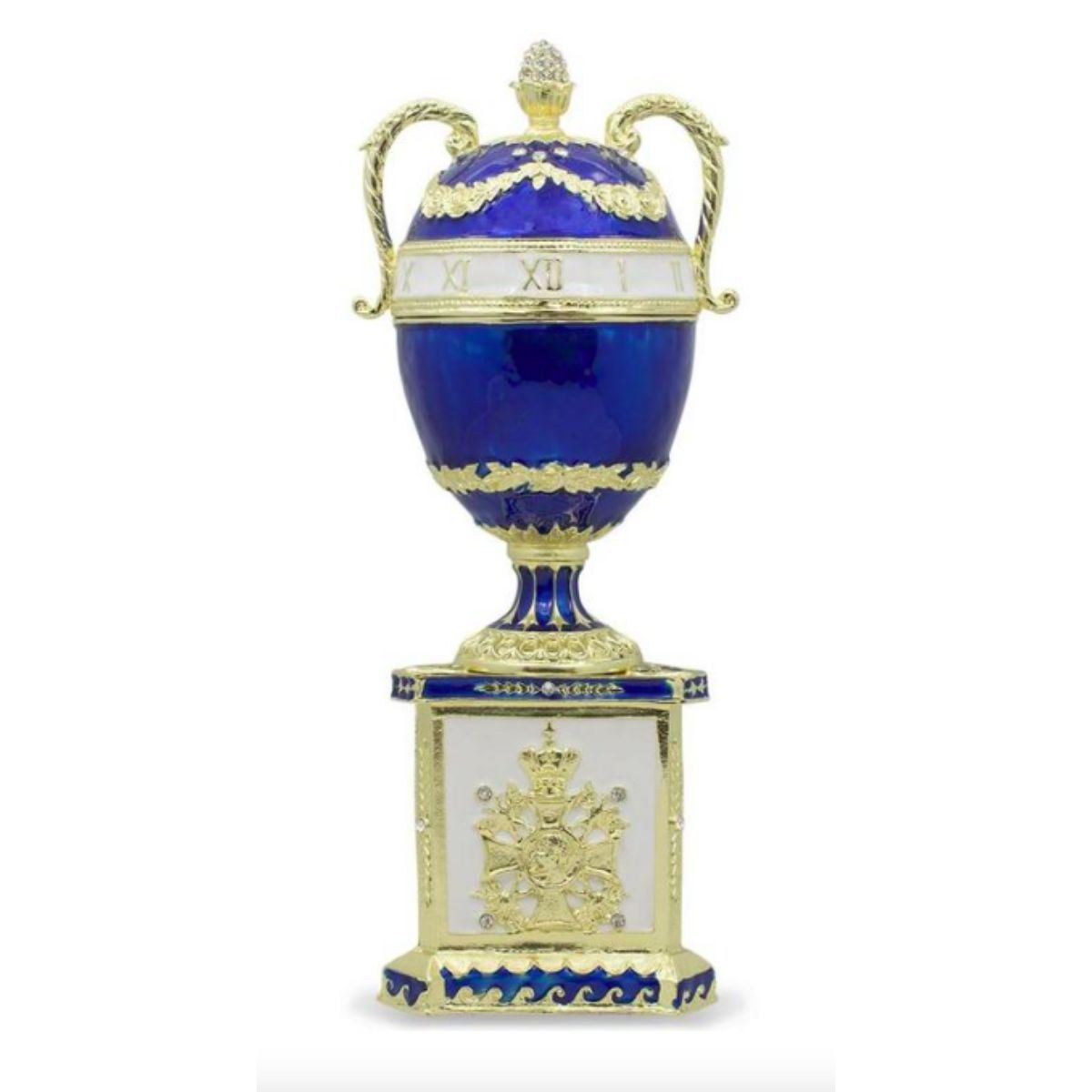 Russian Blue Serpent Clock Egg