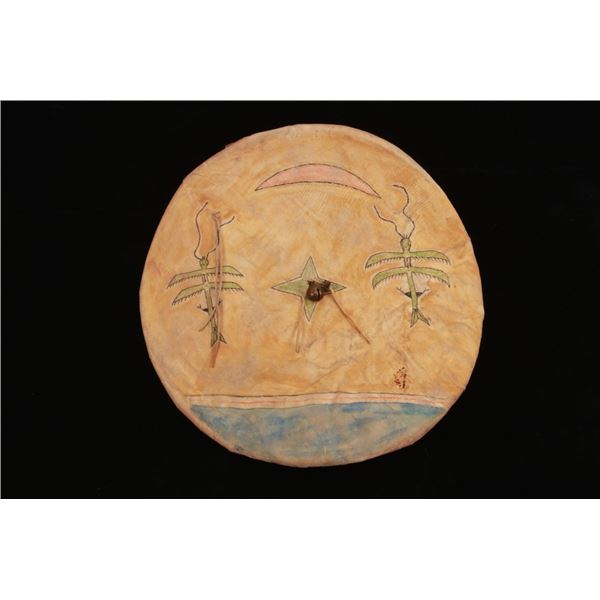 Southern Cheyenne Polychrome Parfleche War Shield