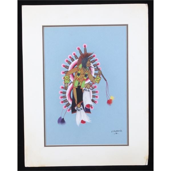 Original Creek Seminole Painting E. Joshua 1974