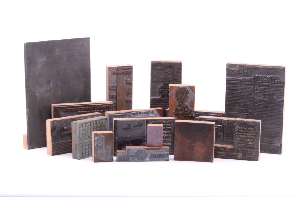 Printing Press Blocks Optical Advertising Themes | Barnebys
