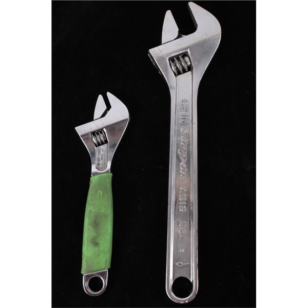 Snap On Adjustable Wrench Pair AD12 & FADH8G