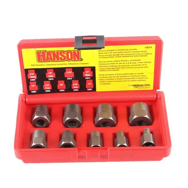 Irwin Hanson 54009 9 Piece SAE Bolt Extractor Set