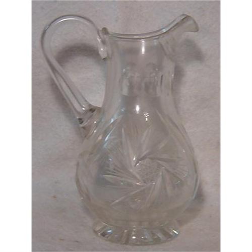 VINTAGE CUT GLASS OR CUT CRYSTAL WATER PITCHER#2271833