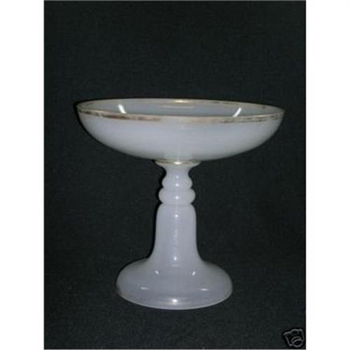 LARGE WHITE FRENCH OPALINE COMPOTE 1850's #2272469