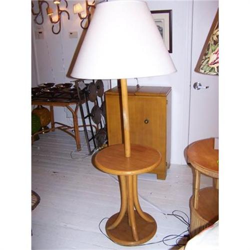 Vintage Rattan Floor Lamp-eames era lighting #2254729